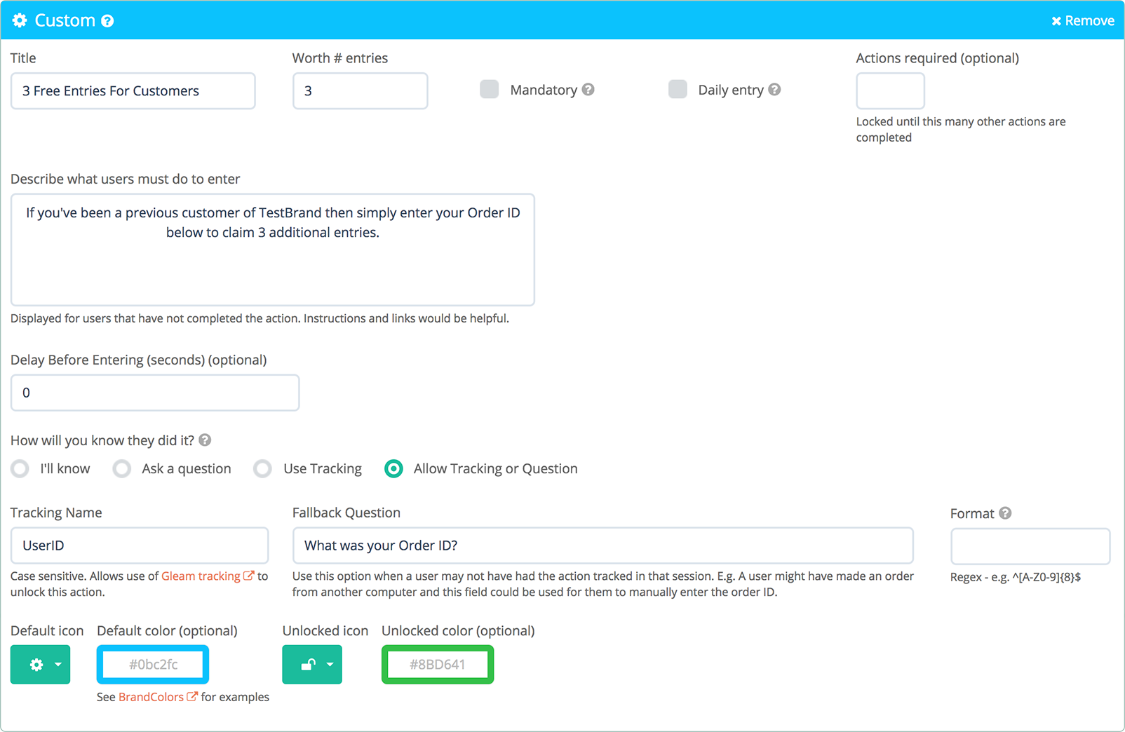 Custom Actions Create Your Own Contest Entry Types Gleam Documentation 6646