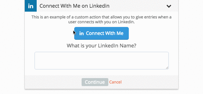 Custom Actions, Create Your Own Contest Entry Types - Gleam Documentation