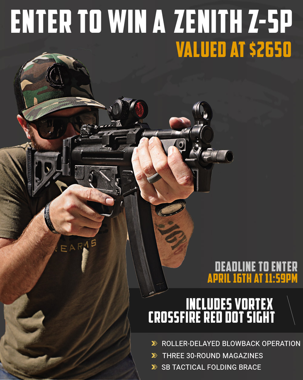 Contest - Win A Zenith Z-5P Roller Action Pistol w/ Vortex Crossfire